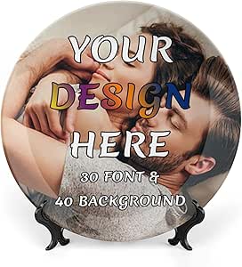Amazon.com: ARJOTCB custom Photo Ceramic Decorative Plate design your own text logo Personalized ...