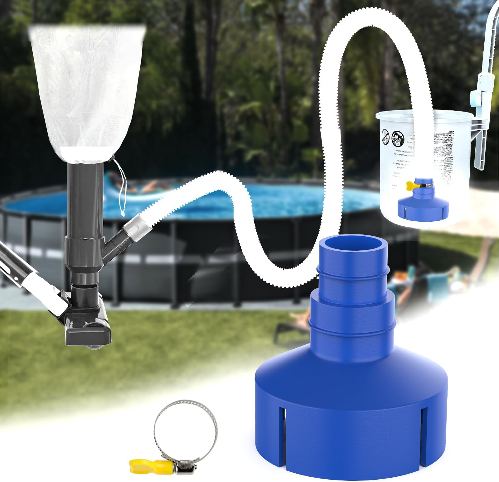 Amazon.com : GFYYBKJ Adapter for INTEX Pool Skimmer with Hose Clamp ...