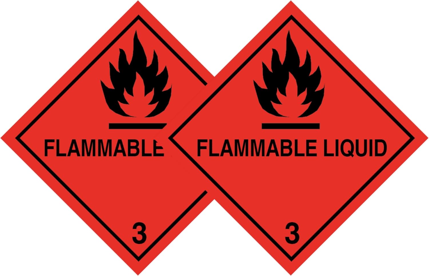 Tek Automotive Flammable Liquid 3 Stickers – Twin Pack (10x10cm) | High ...