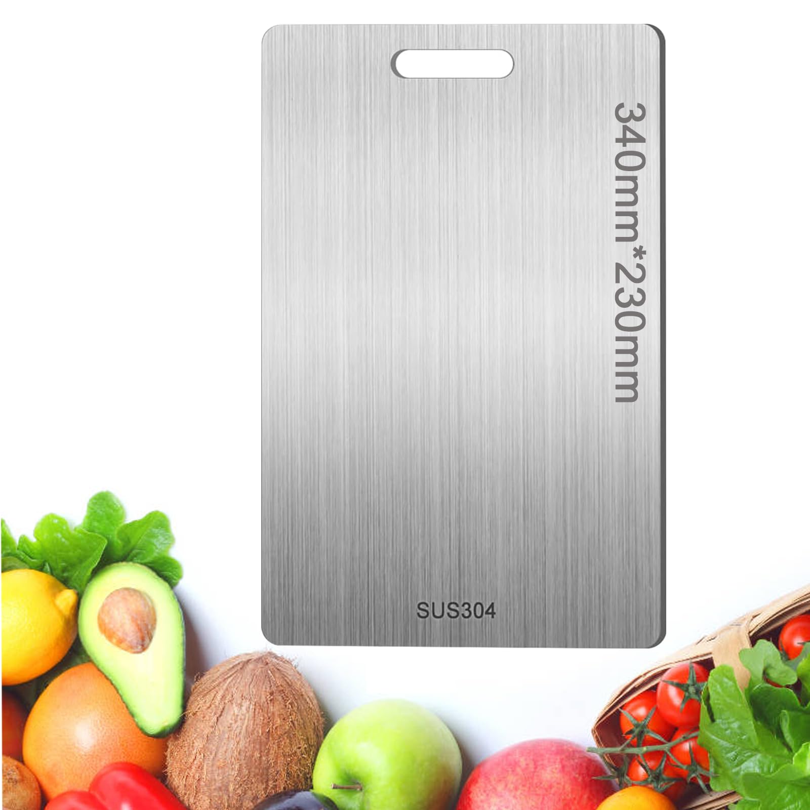 Tnhsvp Tagliere In Acciaio Inox Alimentare,34X23cm Doppio Lato Tagliere ...