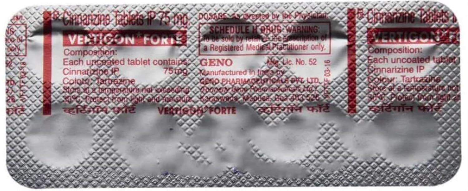 Vertigon 75 mg Forte - Strip of 10 Tablets : Amazon.in: Health ...
