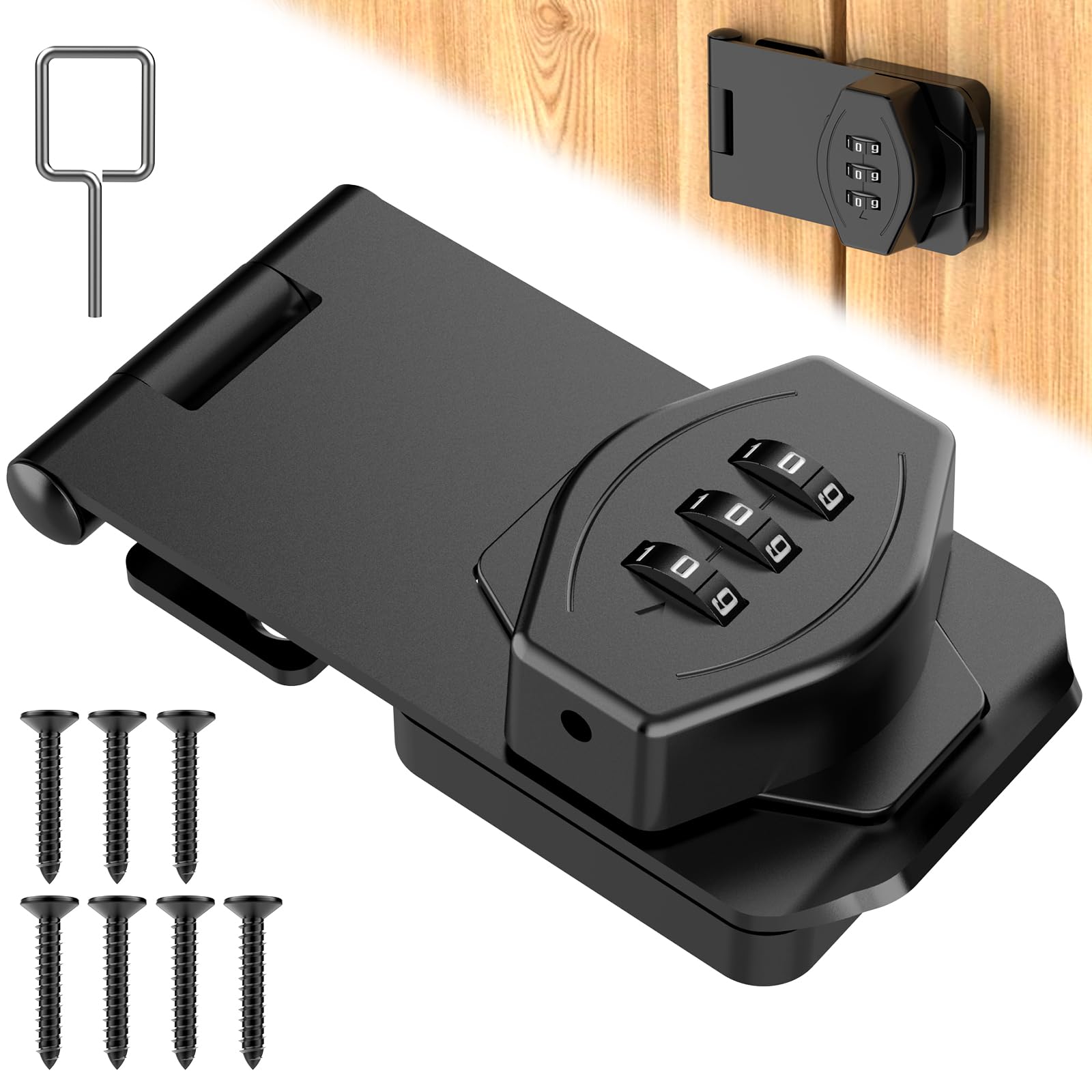 Cabinet Hasp Locks with Code,Drawer Cupboard Door Combination Lock ...