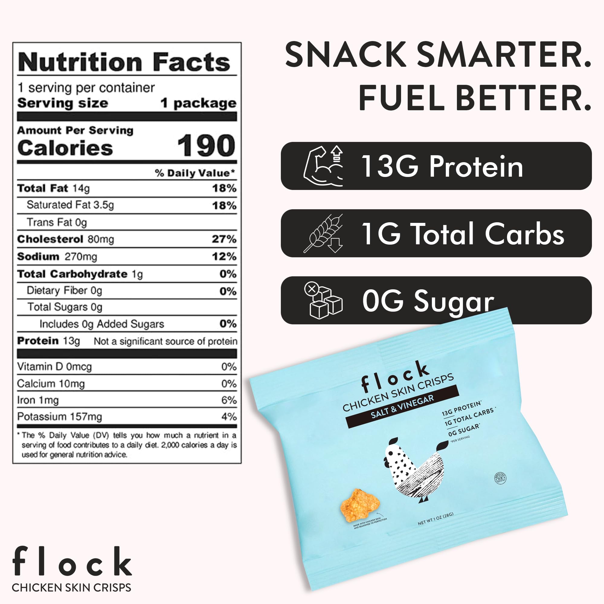 Snapklik.com : Flock Keto Chicken Skin Chips Salt And Vinegar Flavor ...