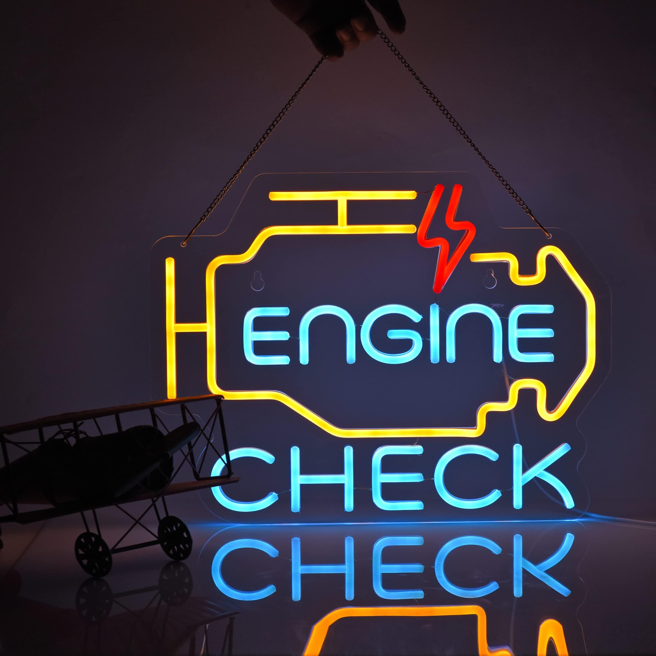 Amazon.com : Check Engine Neon Signs for Wall Decor, Check Engine Light ...
