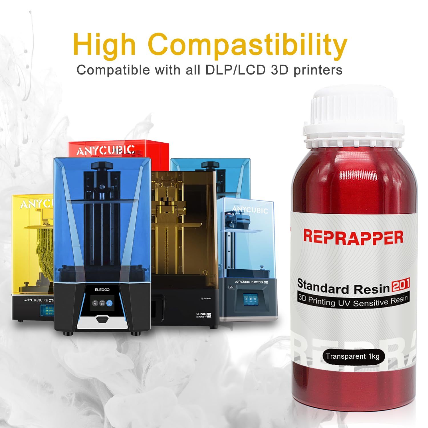 Snapklik.com : Reprapper Transparent 3D Printer Resin, 405nm Fast UV ...