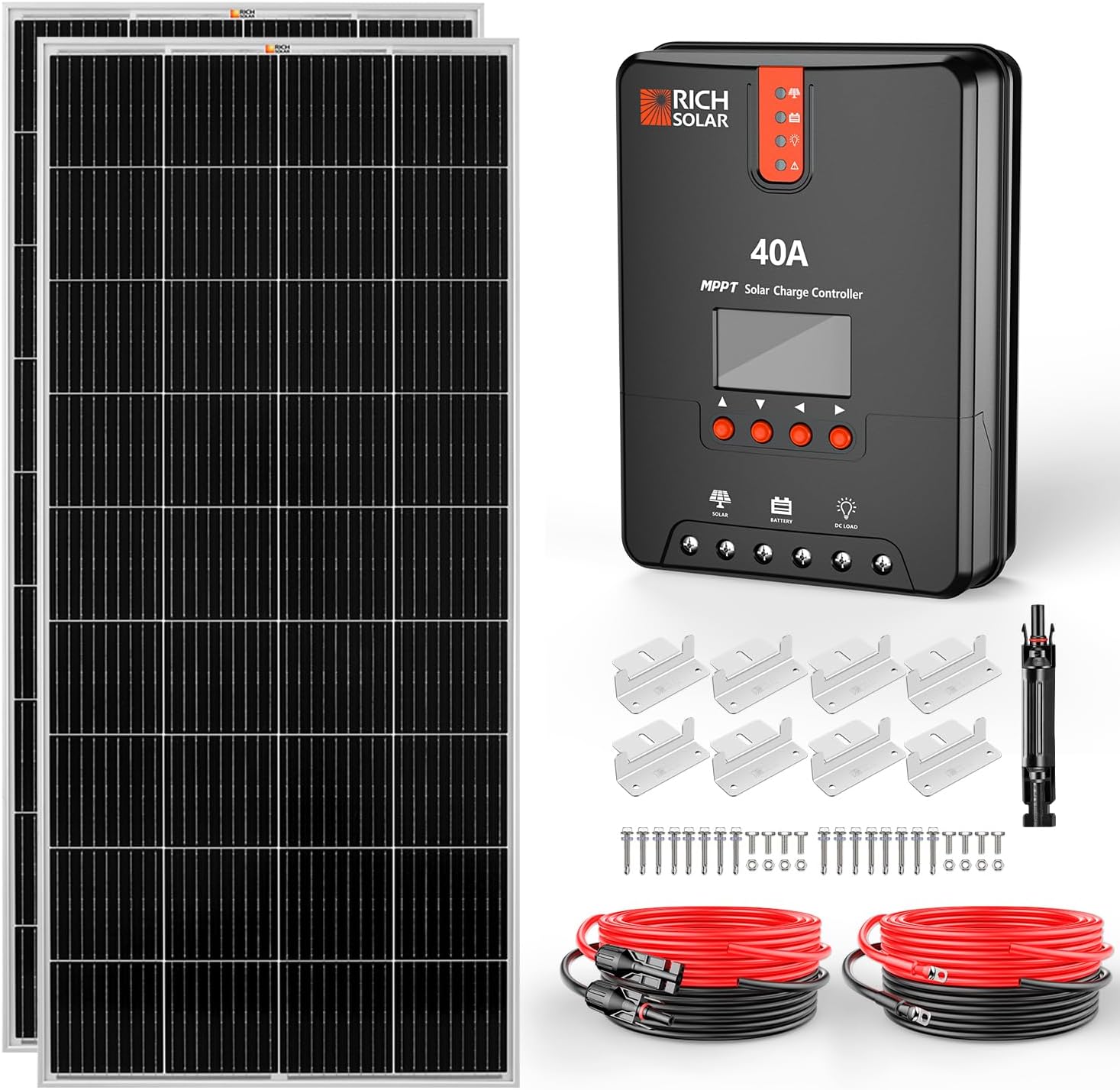 Amazon.com : RICH SOLAR 400 Watt 12V Solar Kit Contains 2 high ...