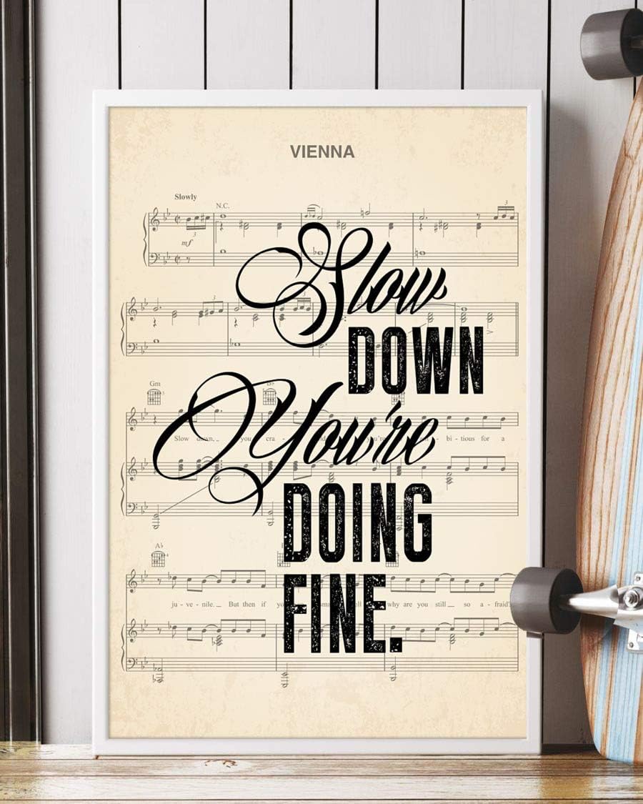 Amazon.com: Vienna Song Lyrics Portrait Poster Print (12" x 18 ...