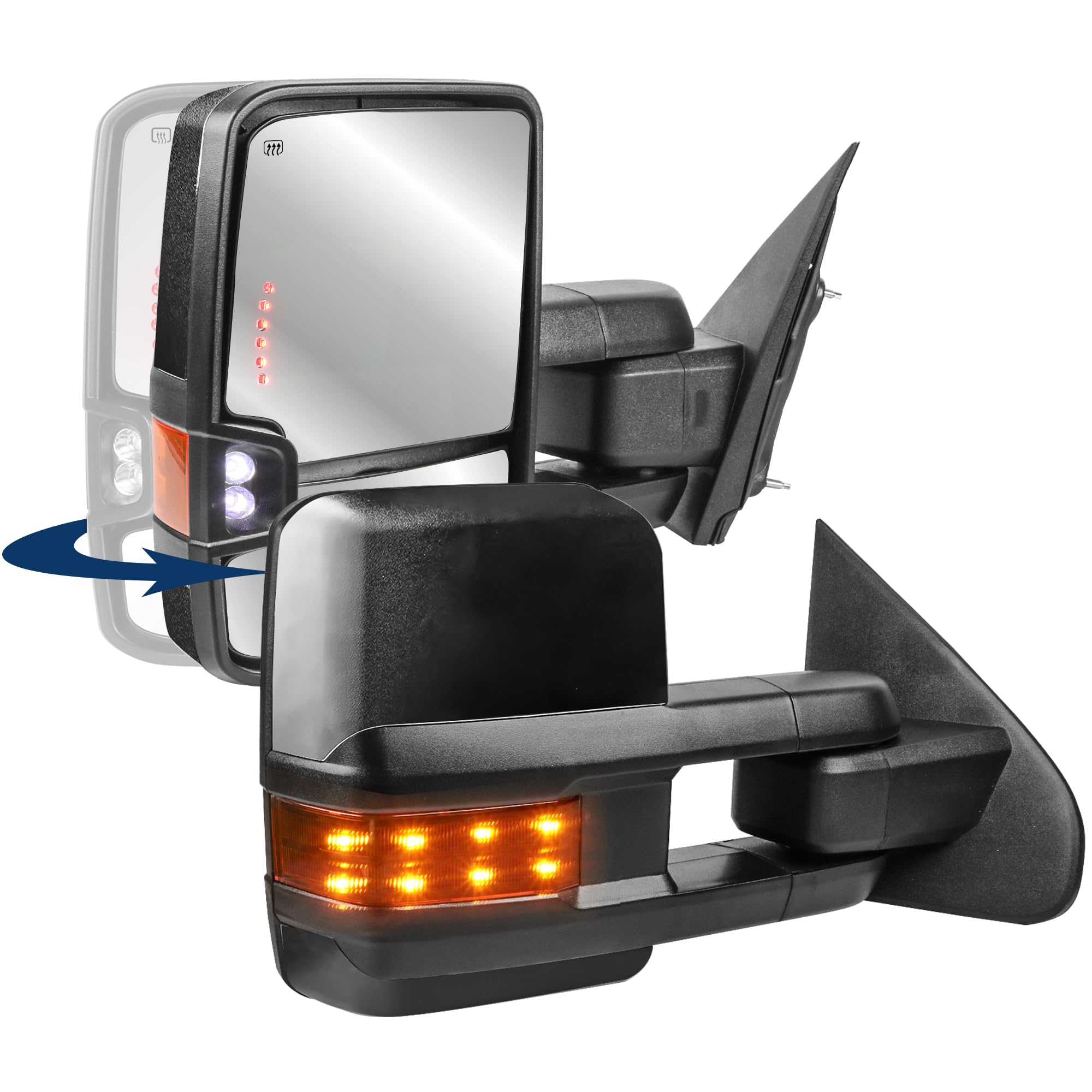 Amazon.com: KUIPERAUTO Power Folding Towing Mirrors Power Heated ...