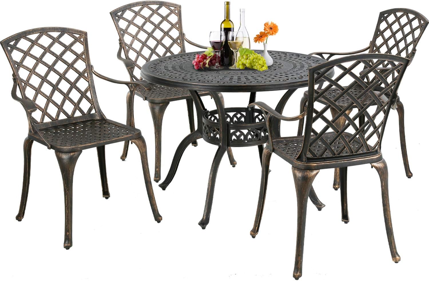 Amazon.com: FDW Patio Dining Set Outdoor Dining Table Set Dining Chairs ...