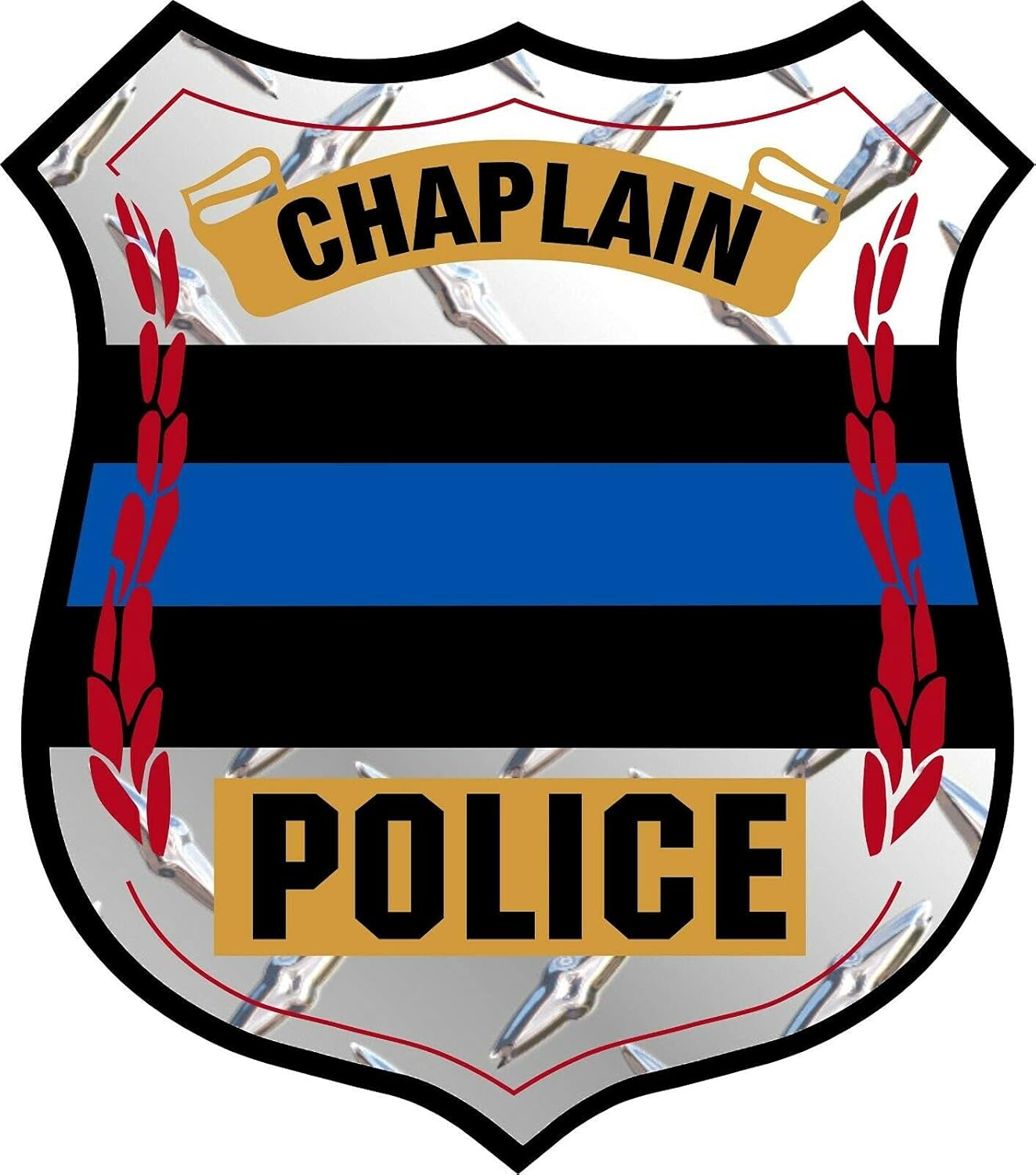 Amazon.com - Reflective Thin Blue Line Chaplain Vinyl Sticker Decal ...