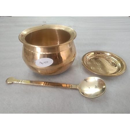 Buy HOKOYA Brass Handi for Cooking Food | Pital Handi 5 LTR Capacity ...