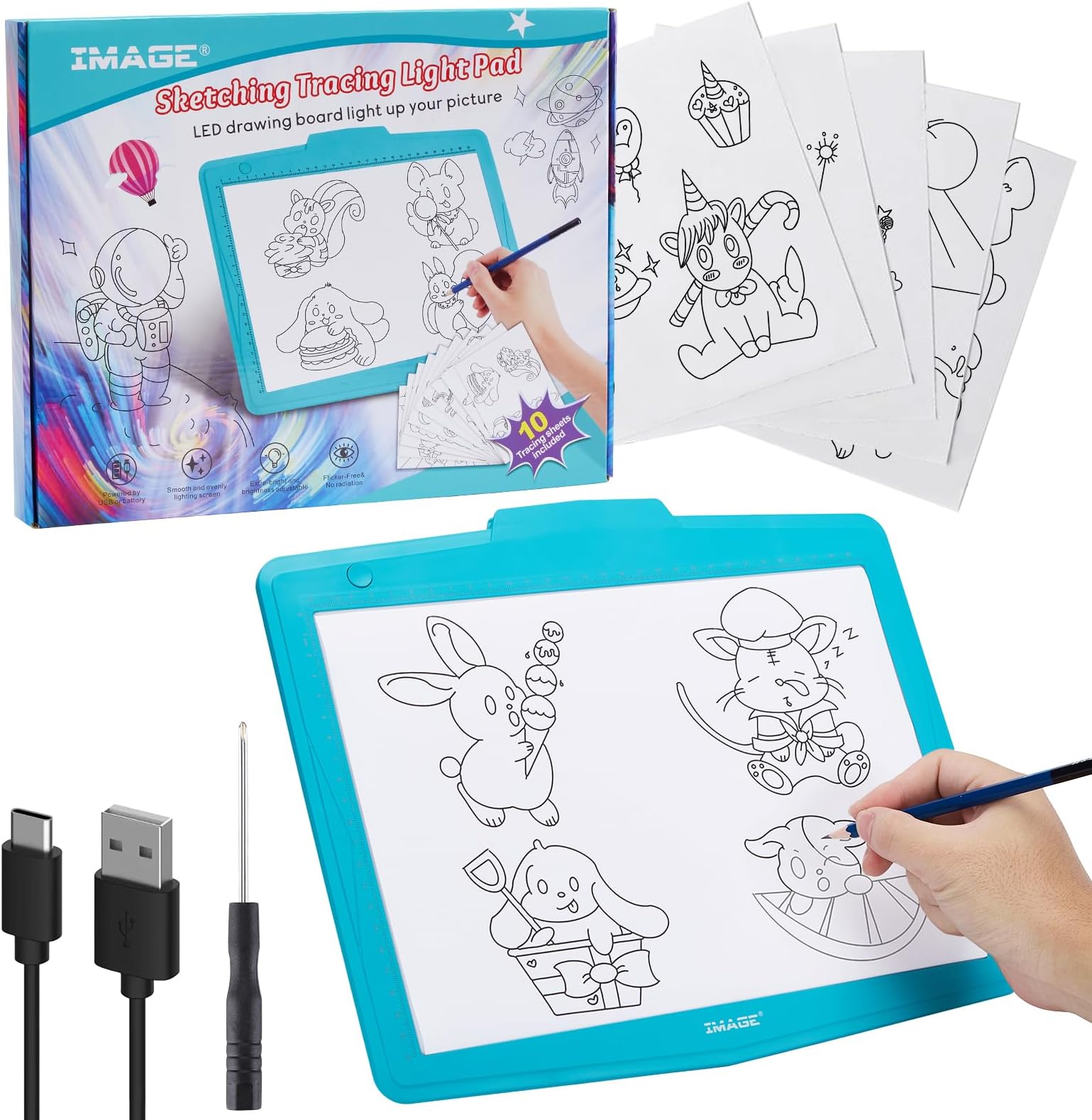 Amazon.com: Light Pad, IMAGE A4 Tracing Pad with USB Power Supply ...