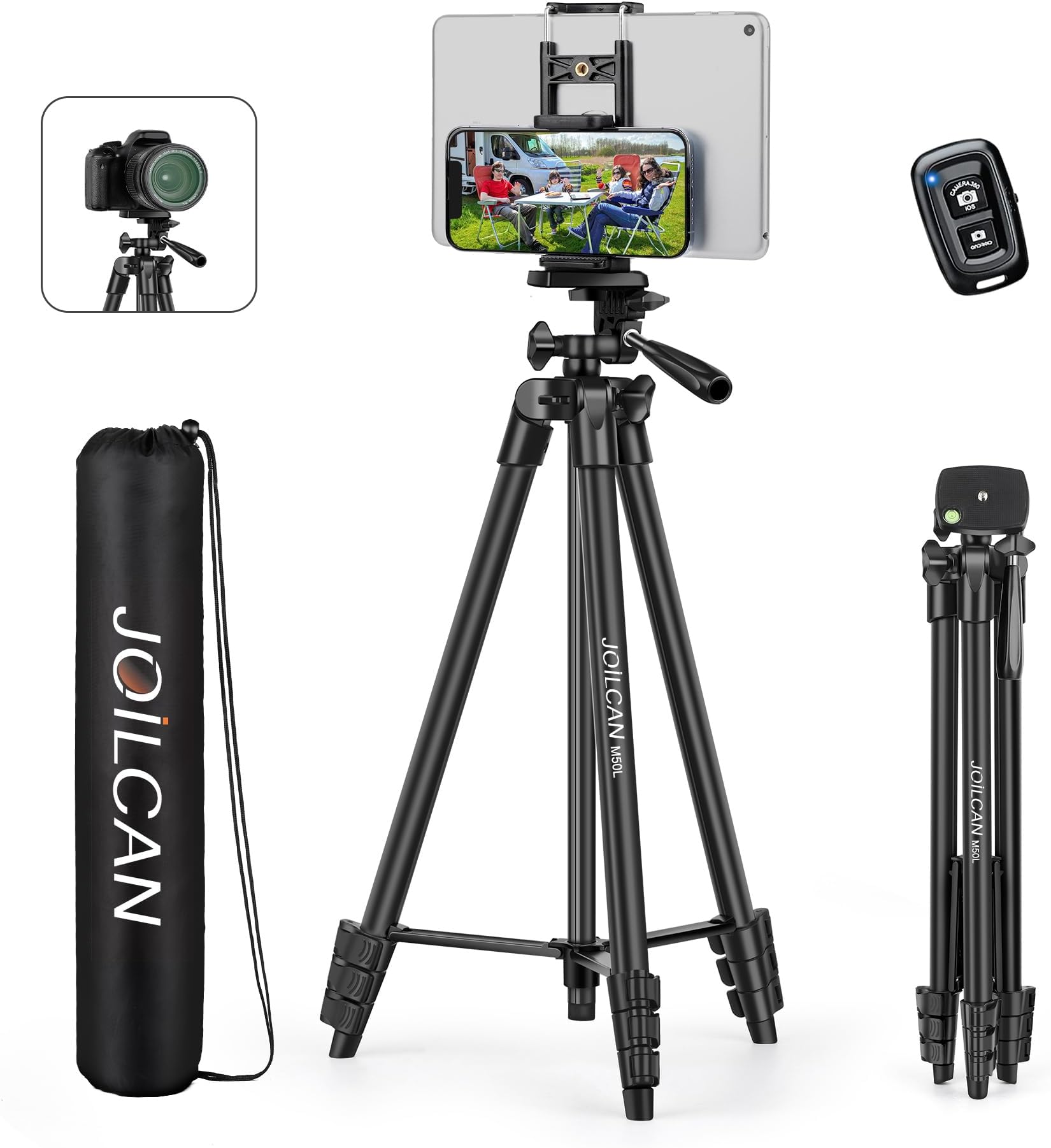 Amazon.com : MoKo 60" Camera Tripod for Canon Nikon, Lightweight ...
