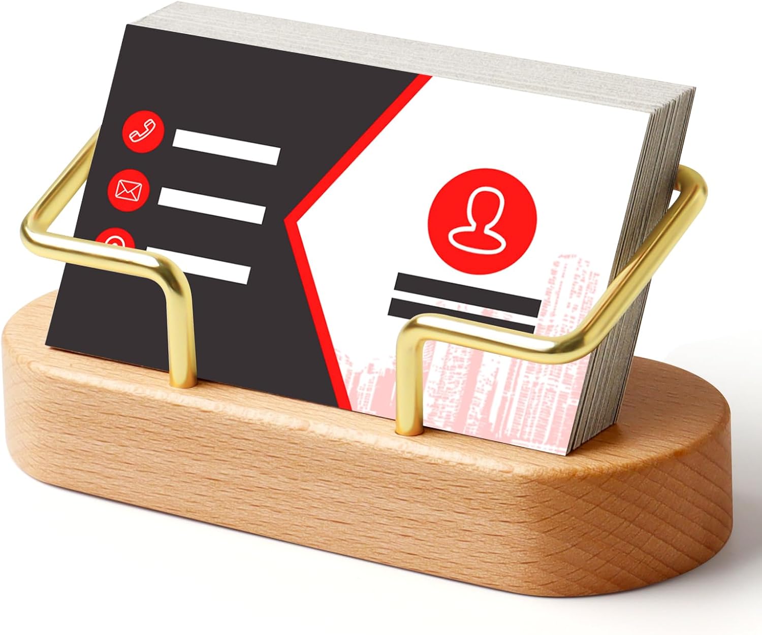 Amazon.com : SBYURE Wood Business Cards Holder for Desk Gold Name Cards ...