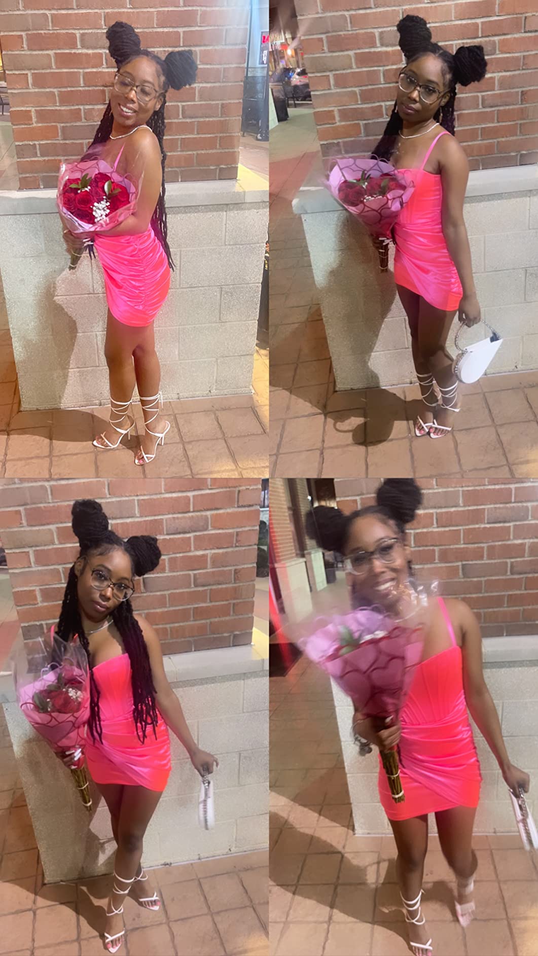 $9/mo - Finance LINJOU Womens Satin Sweetheart Neckline Wrap Bodycon ...