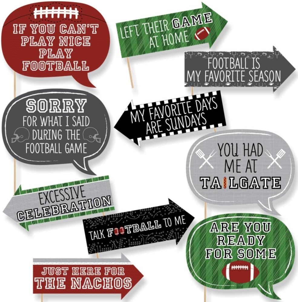 Amazon.com: Aaon Football Photo Booth Props(25CT),Sports Photo Booth ...