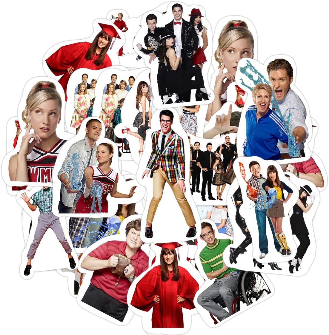 Amazon.com: 20 Pcs Stickers Pack Glee Aesthetic Tv Colorful Show Vinyl ...