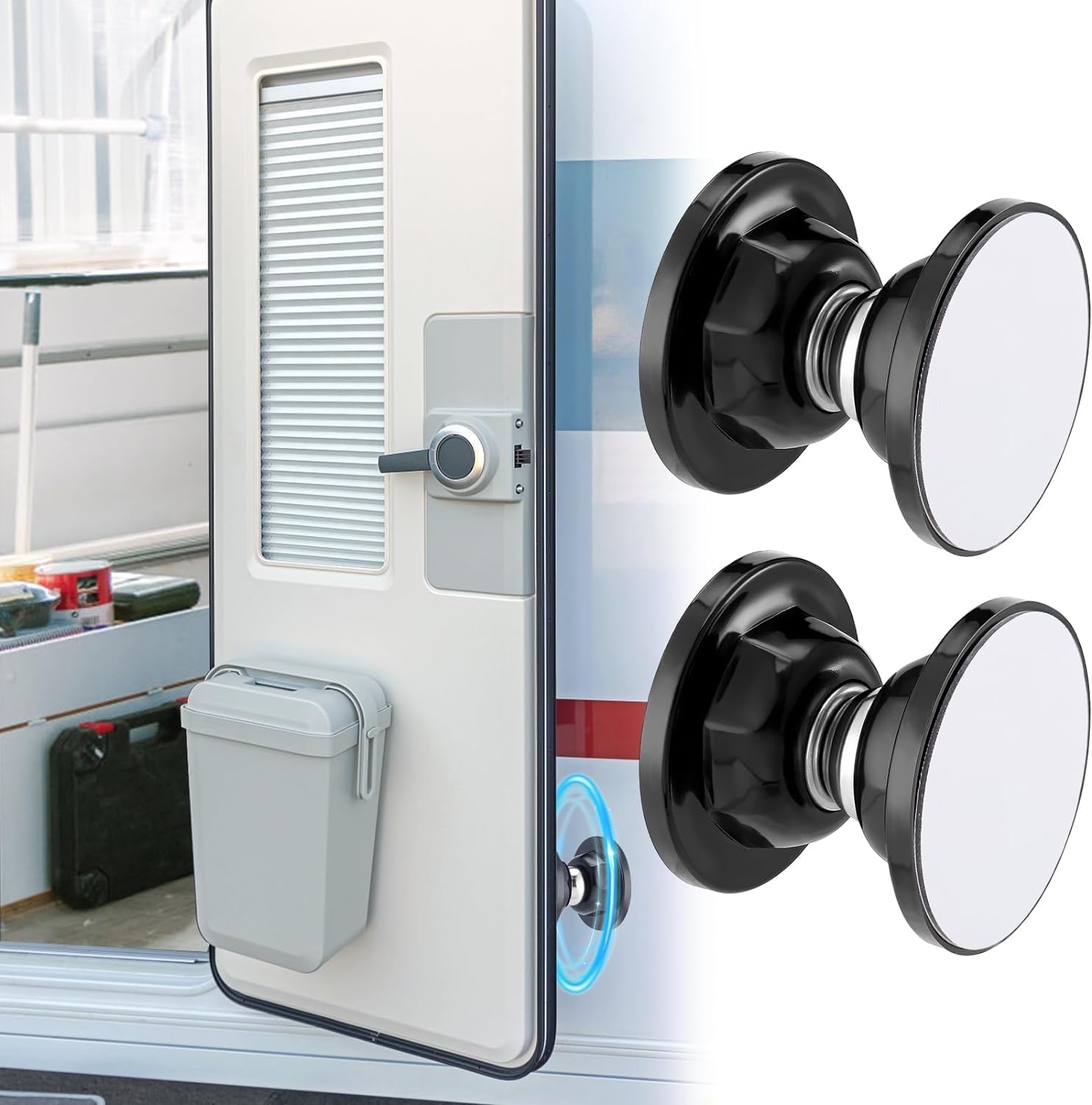 Etomvoop Caravan Magnetic Door Retainer Catch Silica Gel Black Door ...