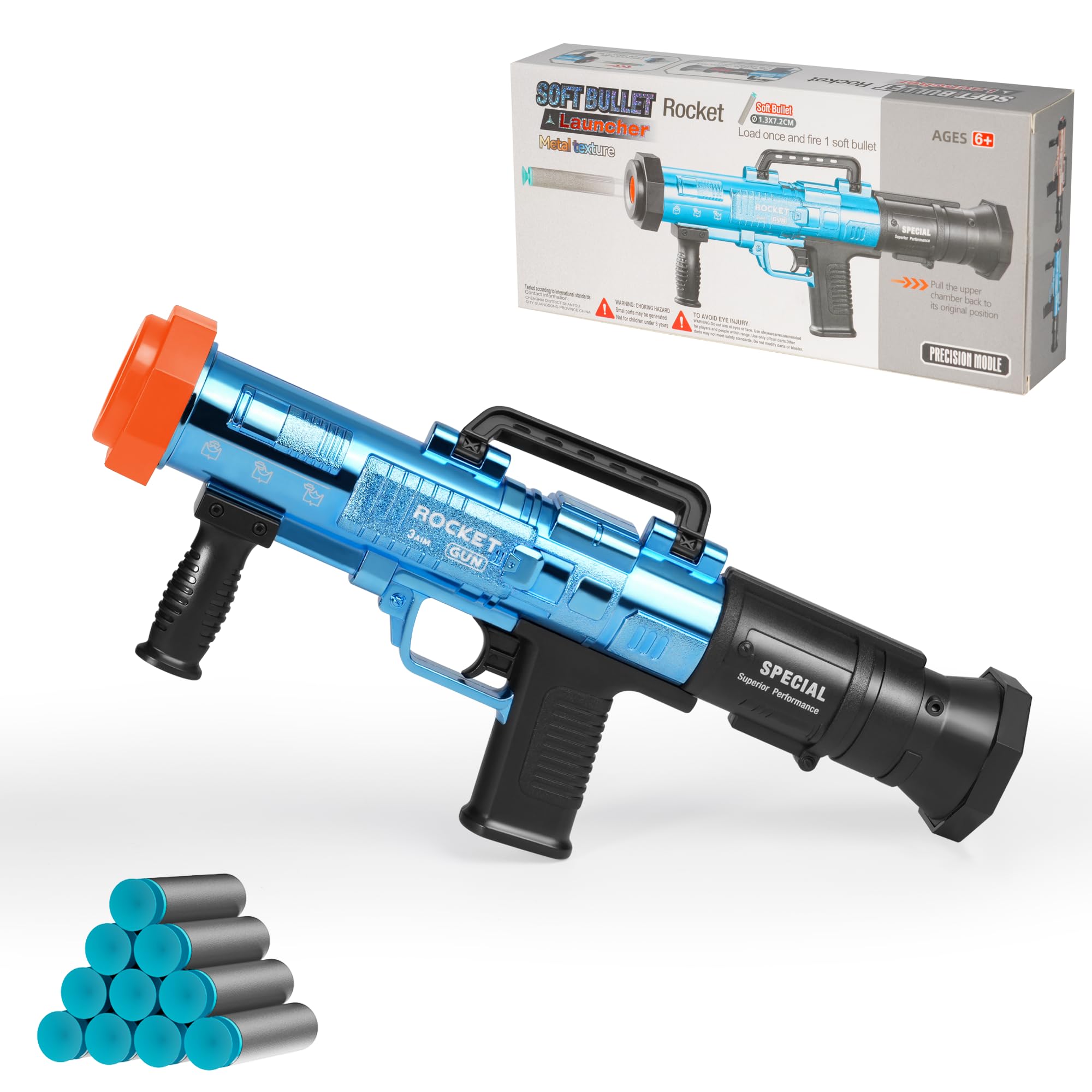 Amazon.com: Toy Gun Foam Blaster,Soft Bullet Toy Rocket Fake Guns ...