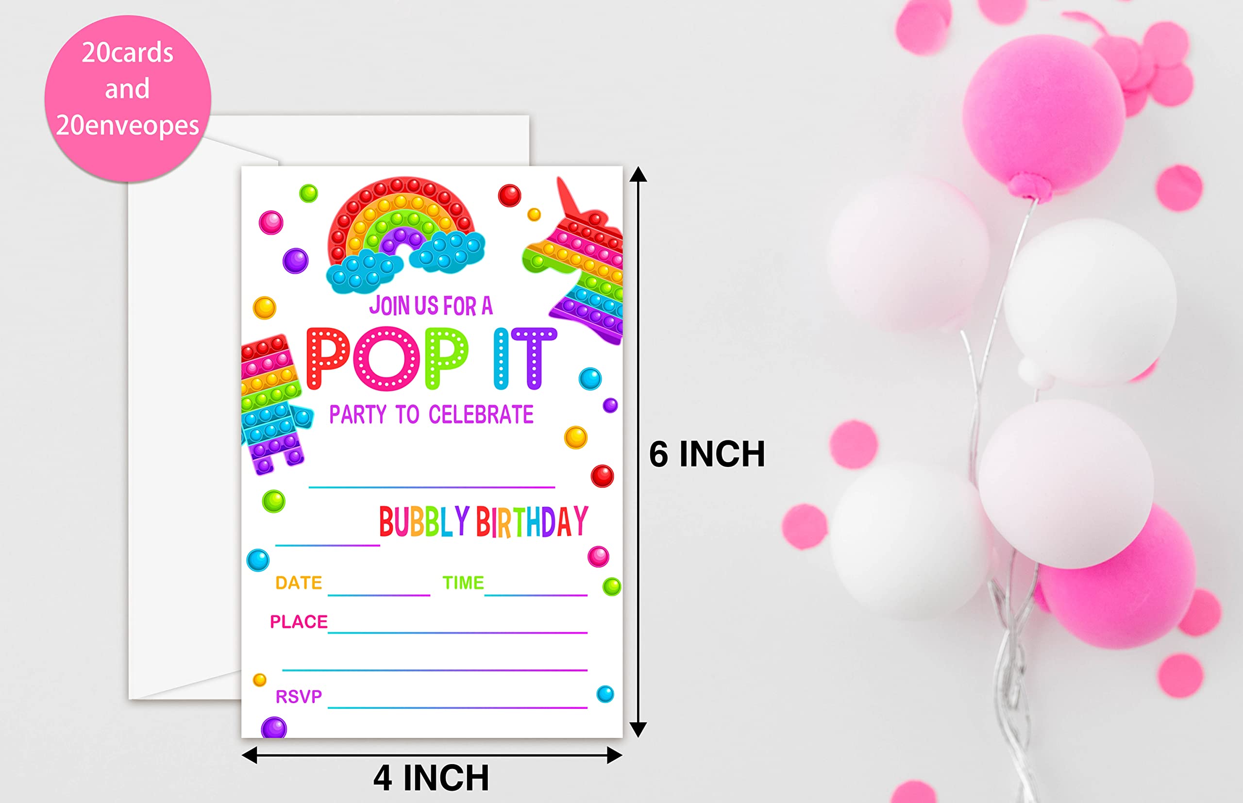 Invitaciones Con Globos Pop