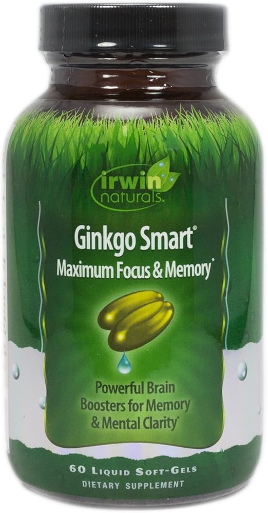 Irwin Naturals Ginkgo Smart Maximum Focus & Memory Dietary Supplement Liquid Gel Caps, 60-Count ...