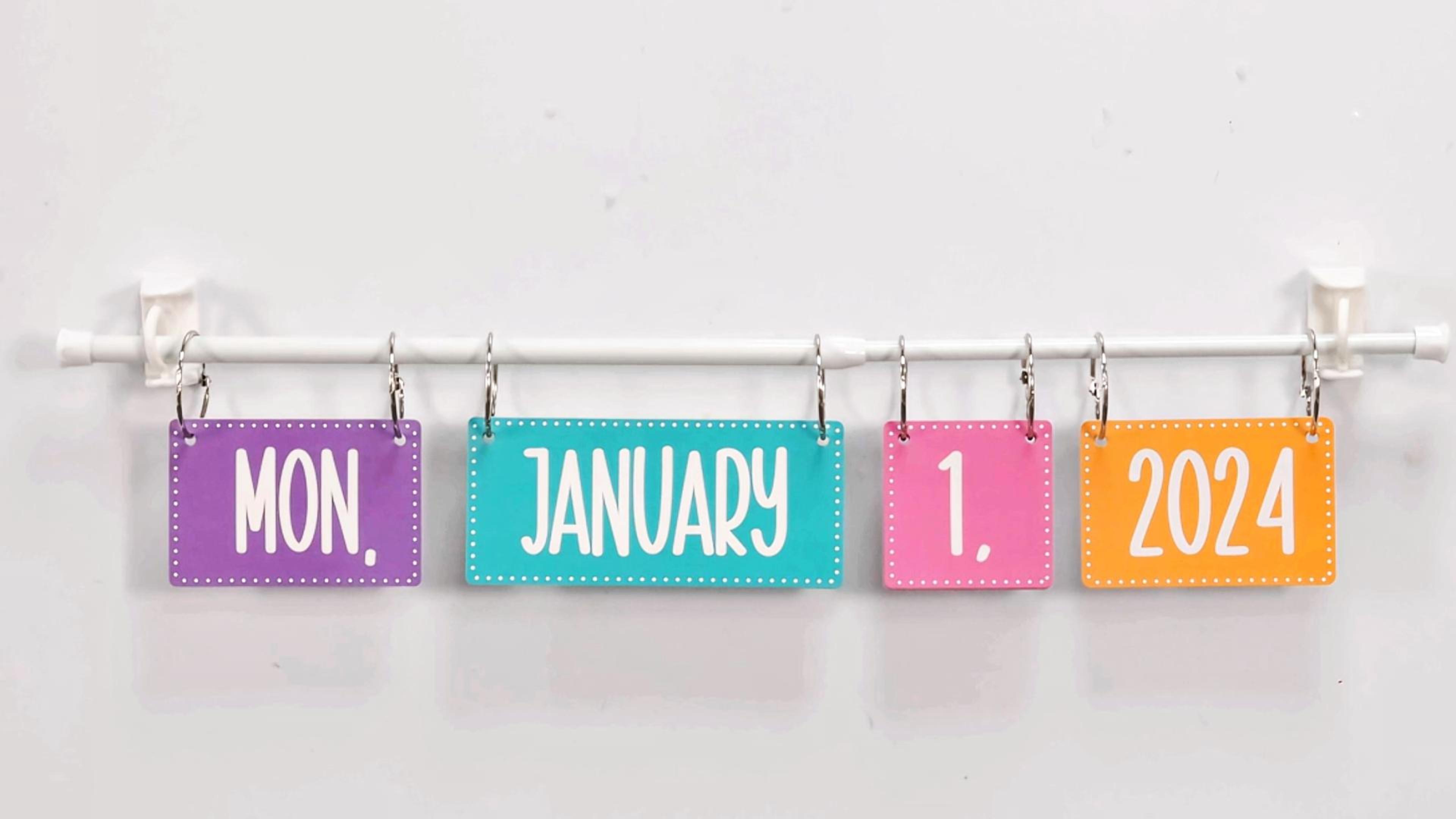 Whiteboard Date Chart Magnetic Flip Calendar For Classroom - Adjustable ...