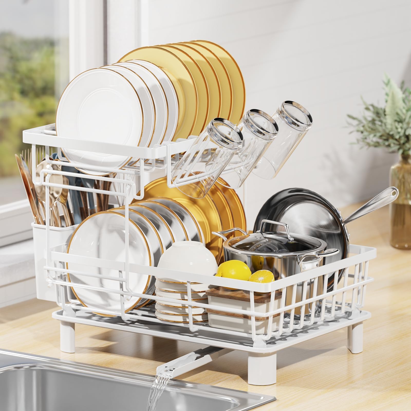 Amazon.com - Manquelio 3 Tier Dish Racks for Kitchen Counter - Dish ...