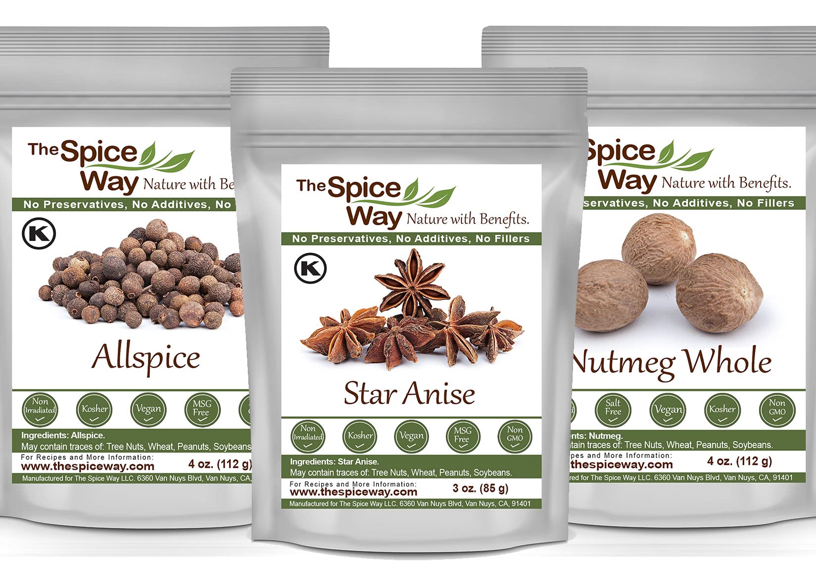 Amazon.com : The Spice Way Star Anise 3 oz, Allspice whole 4 oz and ...