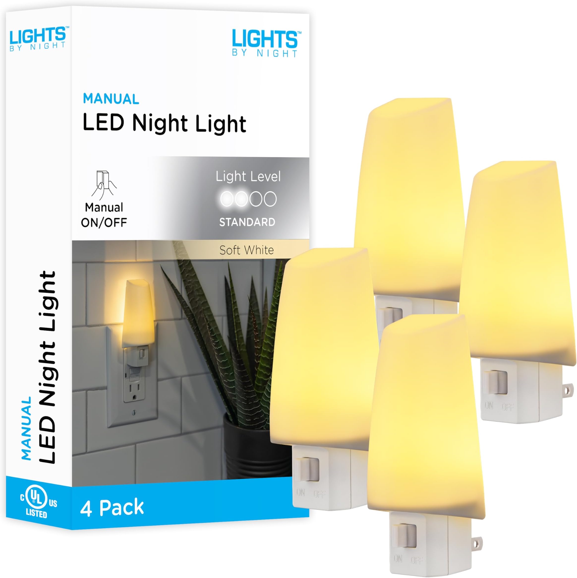 Lights by Night LED Night Light, Plug-in Manual On/Off Amber, Sunrise ...
