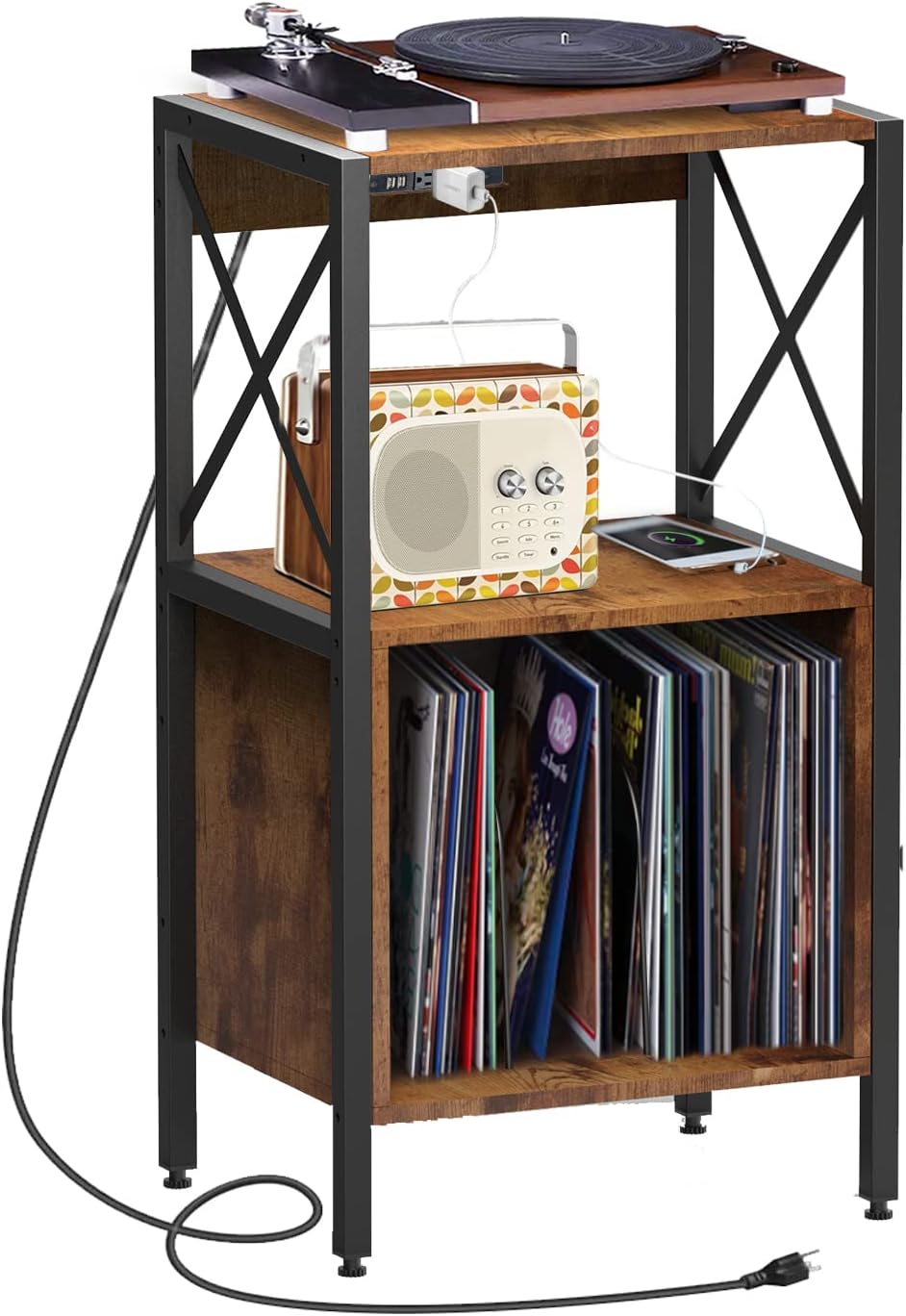 Amazon.com: Record Player Stand Turntable Stand with Vinyl Storage ...