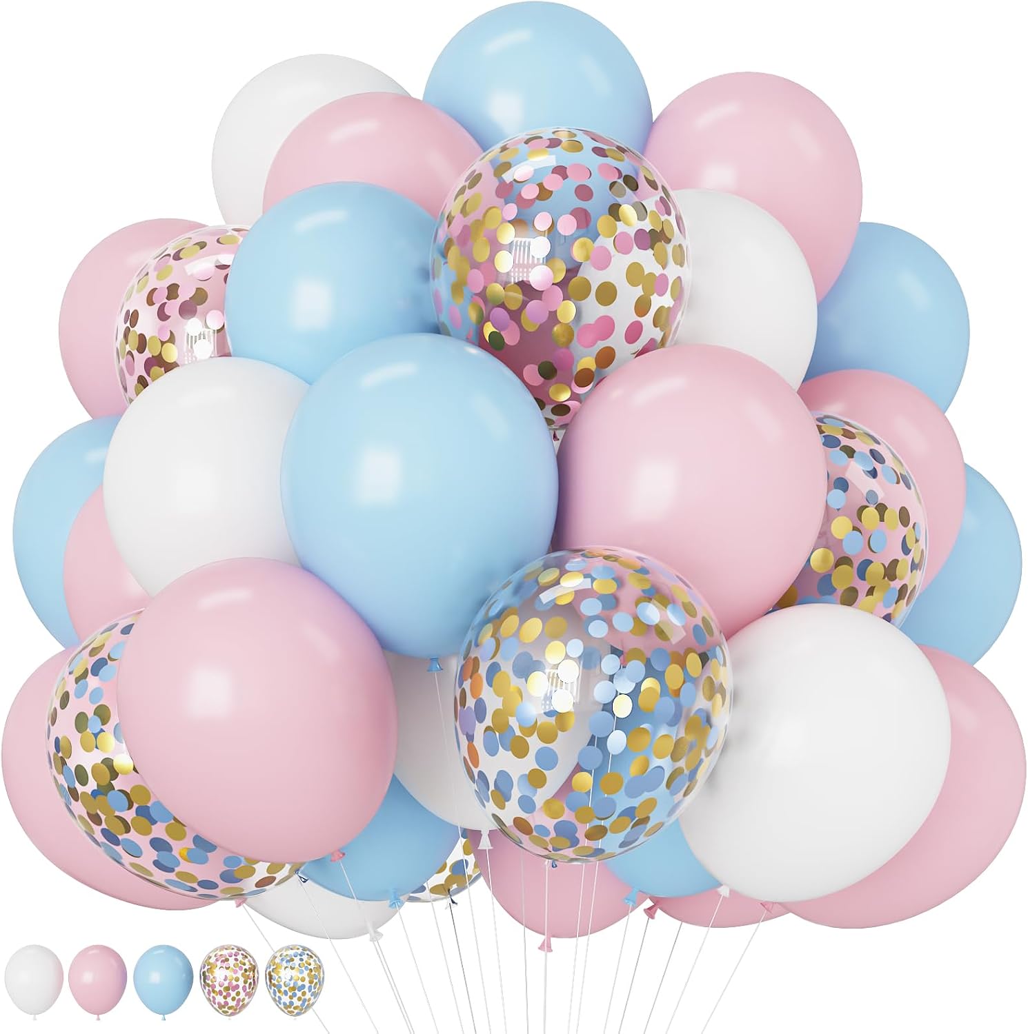Amazon.com: HILAVO Pink and Blue Balloons 12 Inch Pastel Light Baby ...