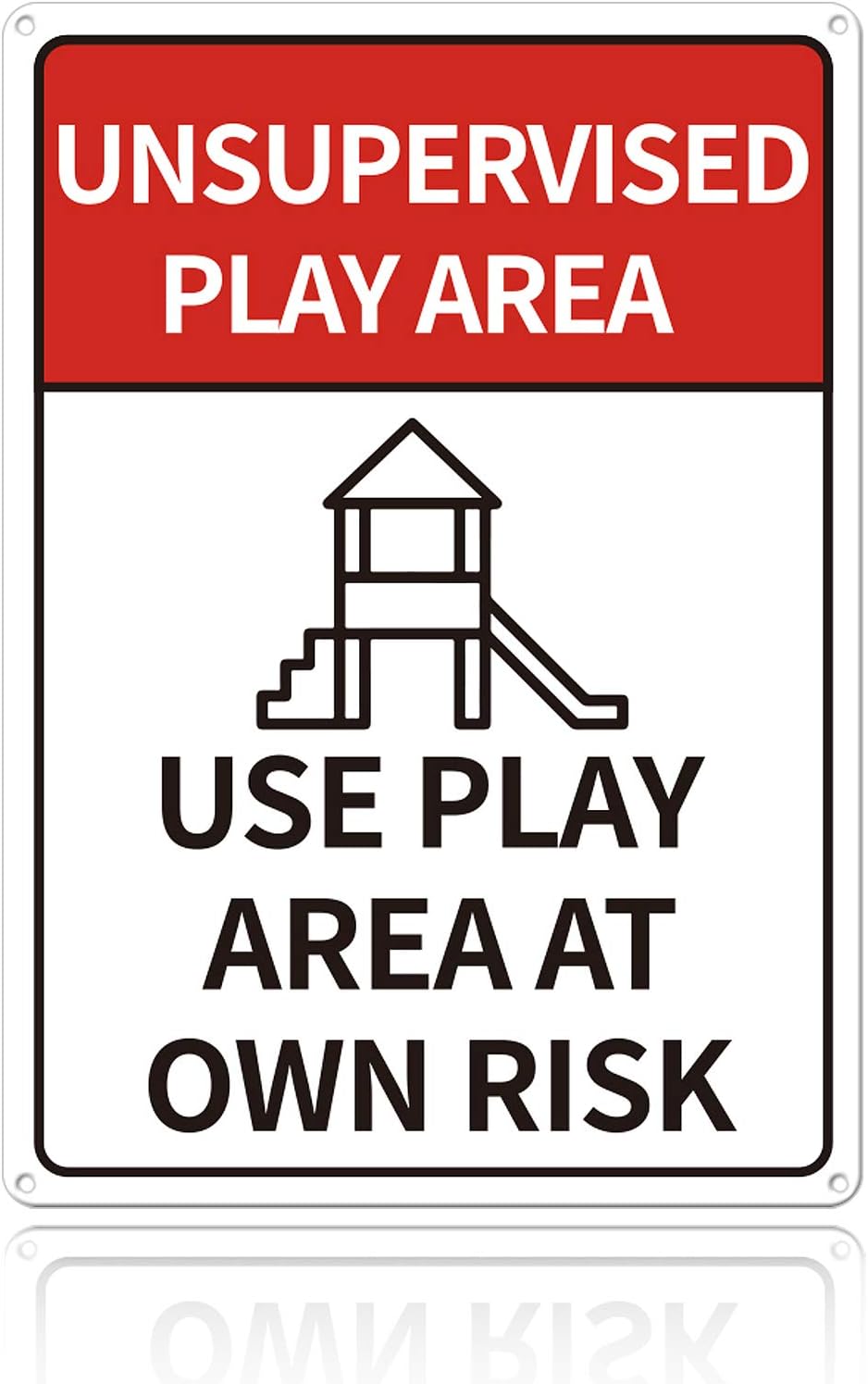 GLOBLELAND UNSUPERVISED PLAY AREA Sign, 10 x 12 inch UV Protected and ...