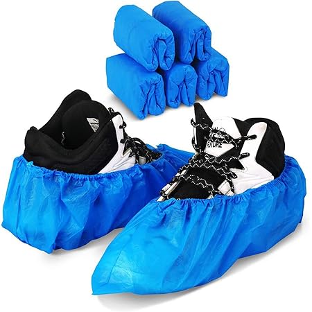 Disposable Polypropylene Shoe Covers, L, 100-Pack DSC100 Blue ...