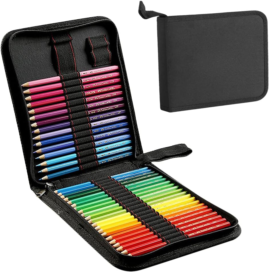 Amazon.com: HKSICHENGKEJI Colored Pencil Case 36/72 Slot Pencil Box ...