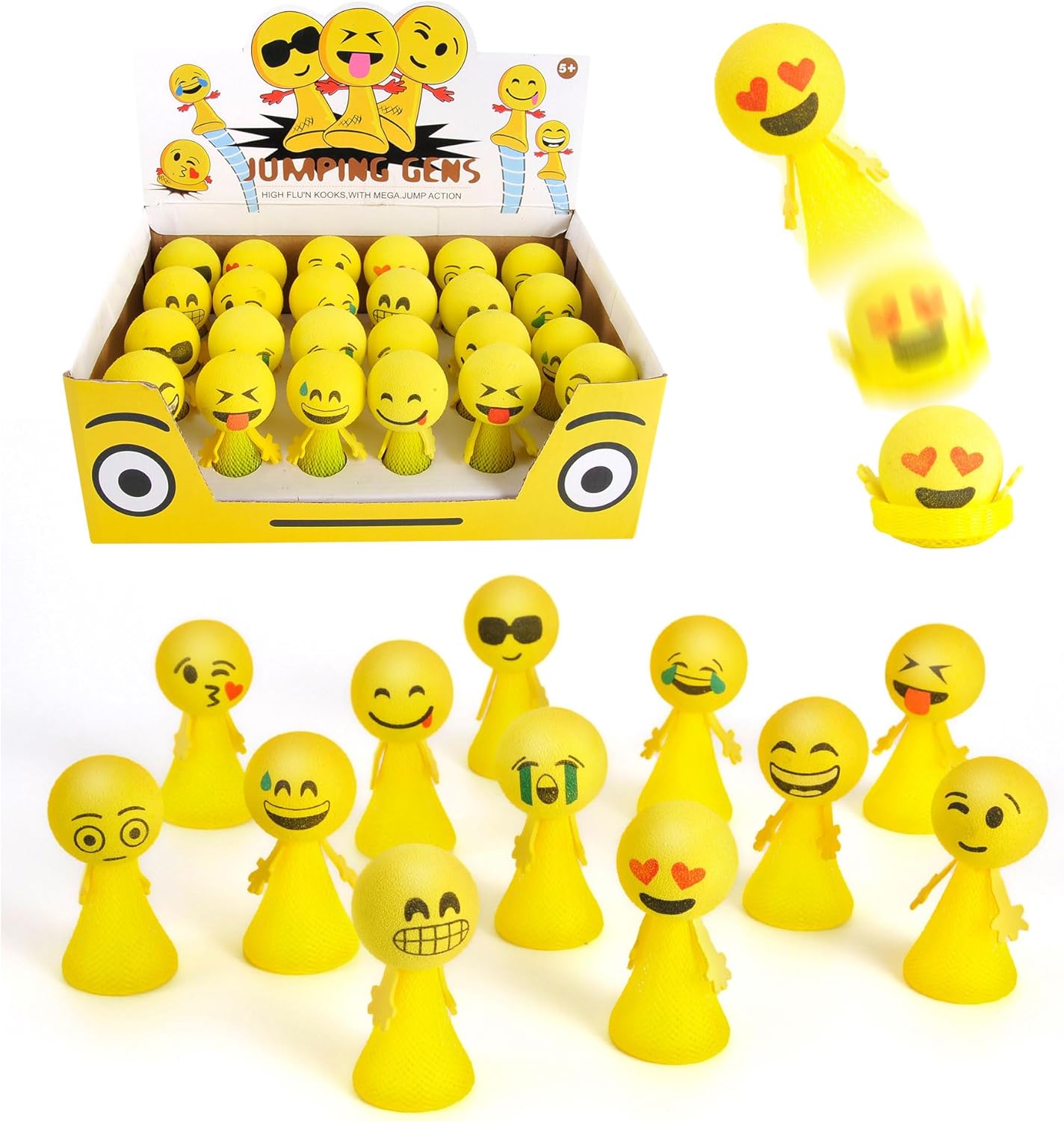 Amazon.com: PowerTRC 24 Pcs Jumping Emoticon Popper Toys Spring ...