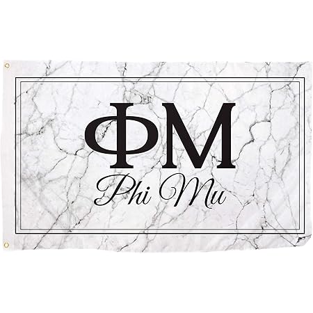 Phi Mu - Sorority Letter Flag (Retro Design) + Free Shipping
