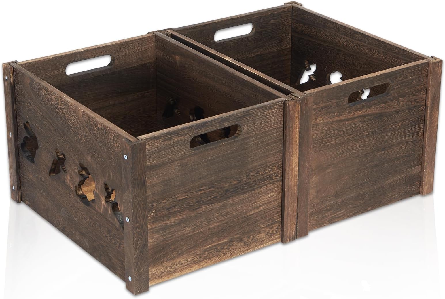 Amazon.com: FDHUIJIA Set of 5 Nesting Wooden Crates, Rustic Wood Basket ...