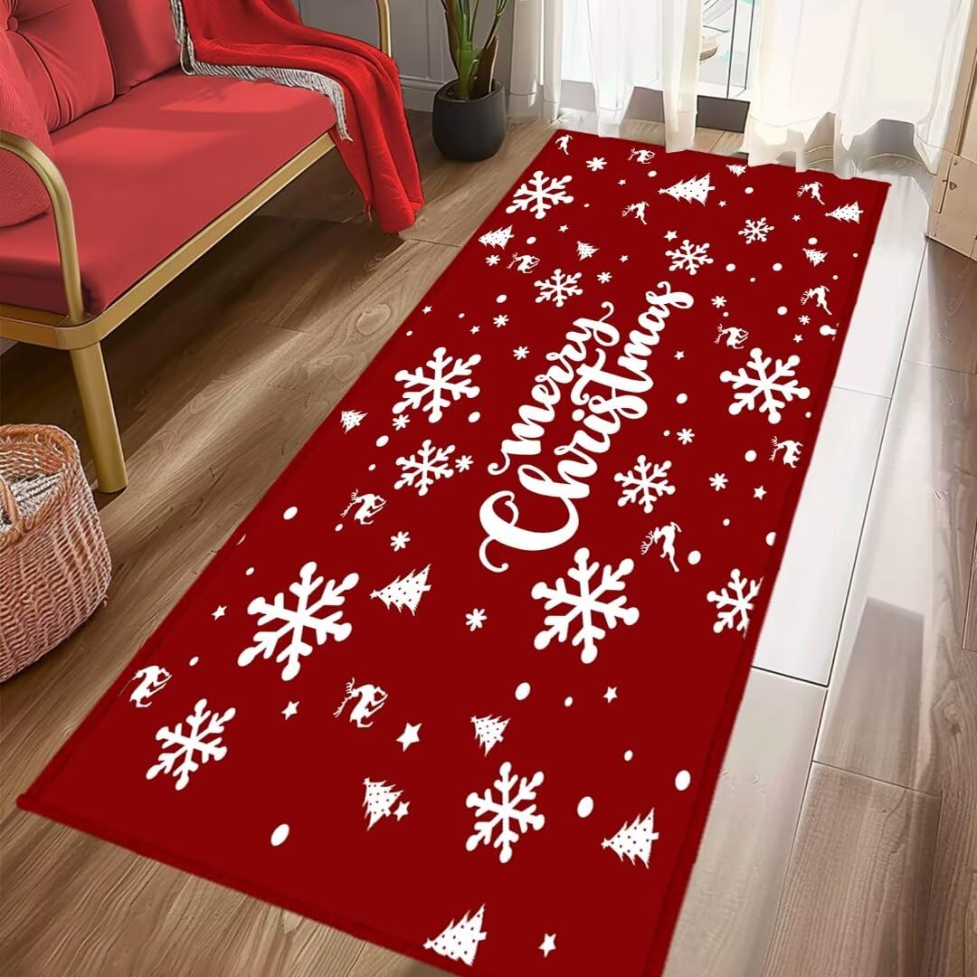 Amazon.com: Christmas Long Runner Rug for Hallway,Xmas Tree Winter ...
