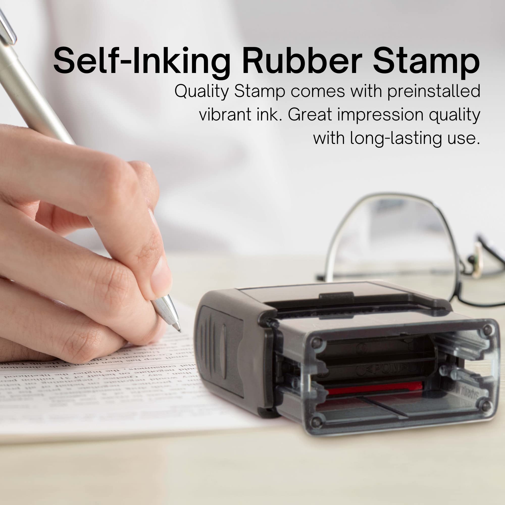 Snapklik.com : Self Inking Rubber Stamp, Refillable Red Ink Preinstalled