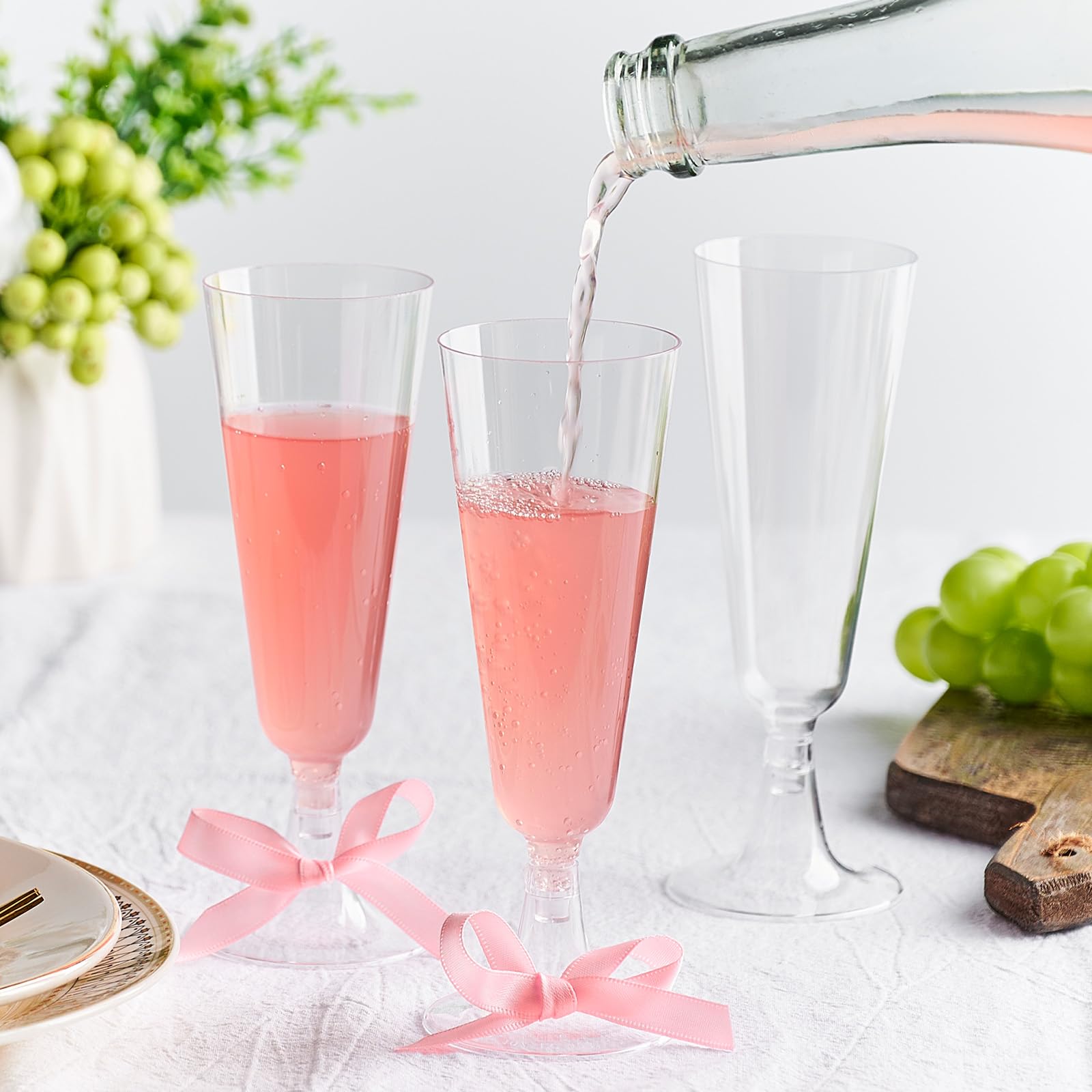 Snapklik.com : 40 Pack Plastic Champagne Flutes, 5.5Oz Disposable ...