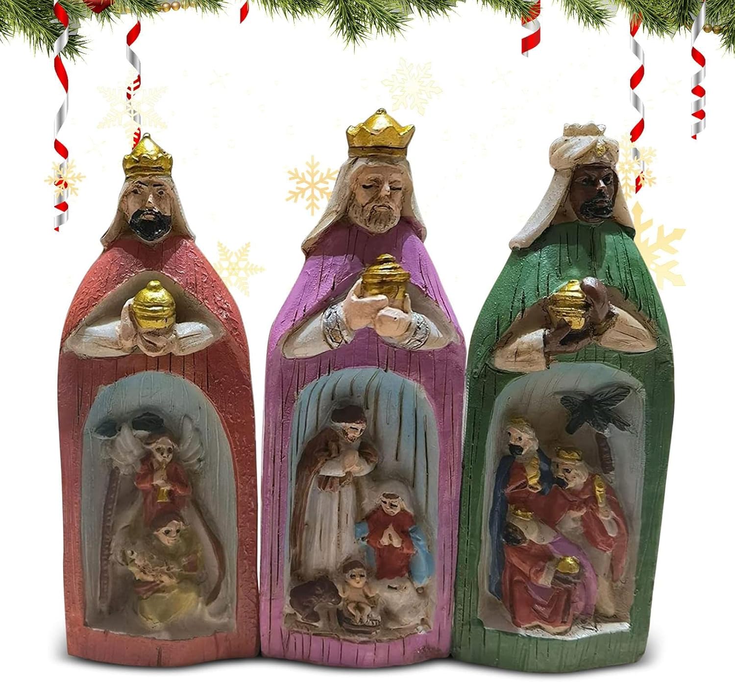 Amazon.com: Three Kings Figurine Roman Kings Nativity Scene Figurines ...
