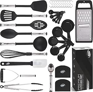 Amazon.com: Kitchen Utensils Set 35 PCS Cooking Utensils Set, Nonstick ...