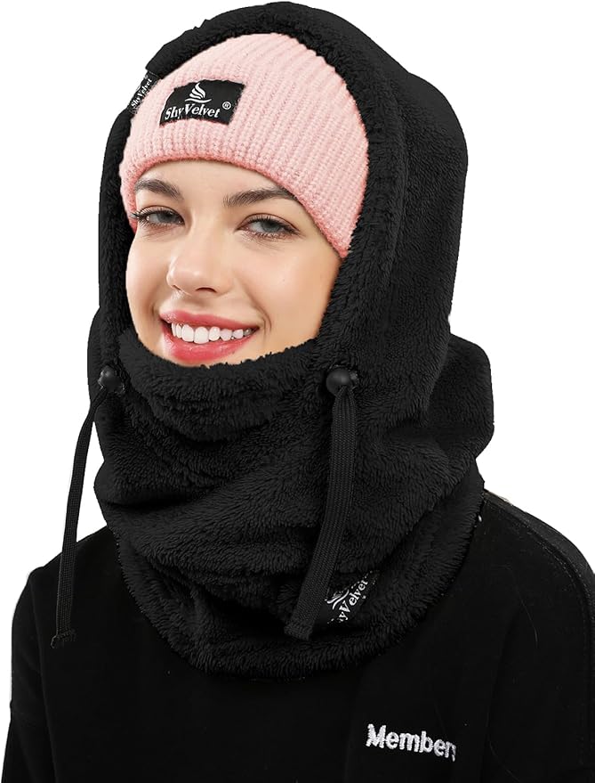Shy Velvet Balaclava Wind-Resistant Ski Mask Winter Face Mask,Fleece ...