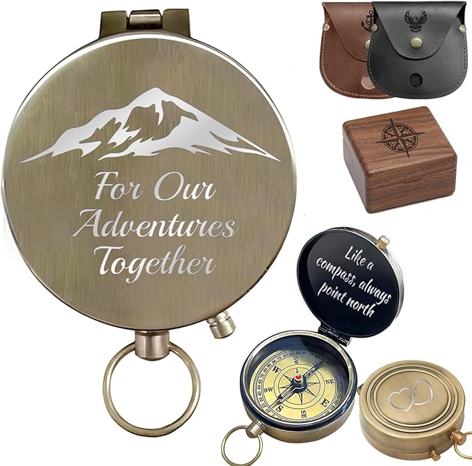 Amazon.com : Personalized Engraved Compass Gift for Men Custom Pocket ...