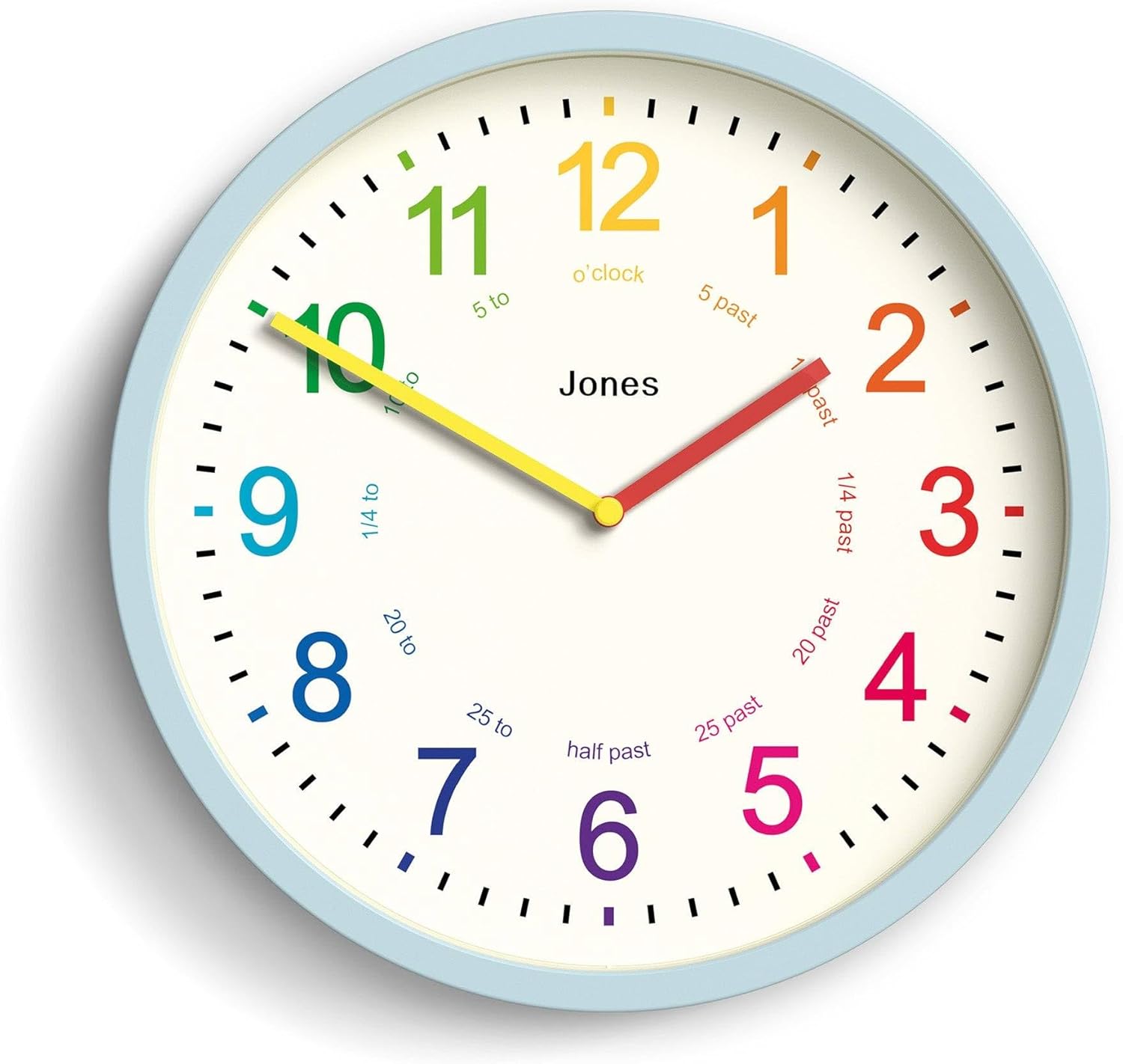 Jones Clocks® Kids wall clock | Small modern children’s clock | 25cm ...