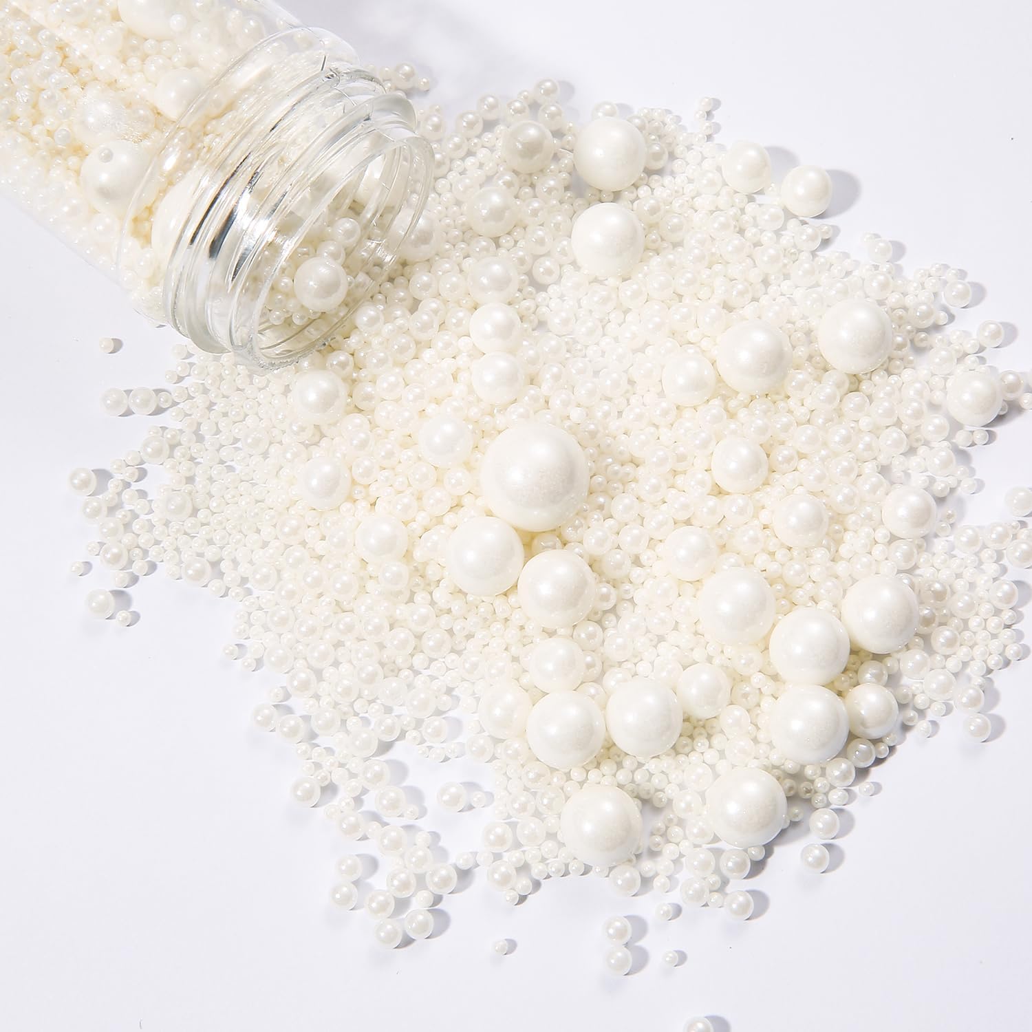 Amazon.com: URYFSHI white pearl sprinkles，edible pearls for cake ...