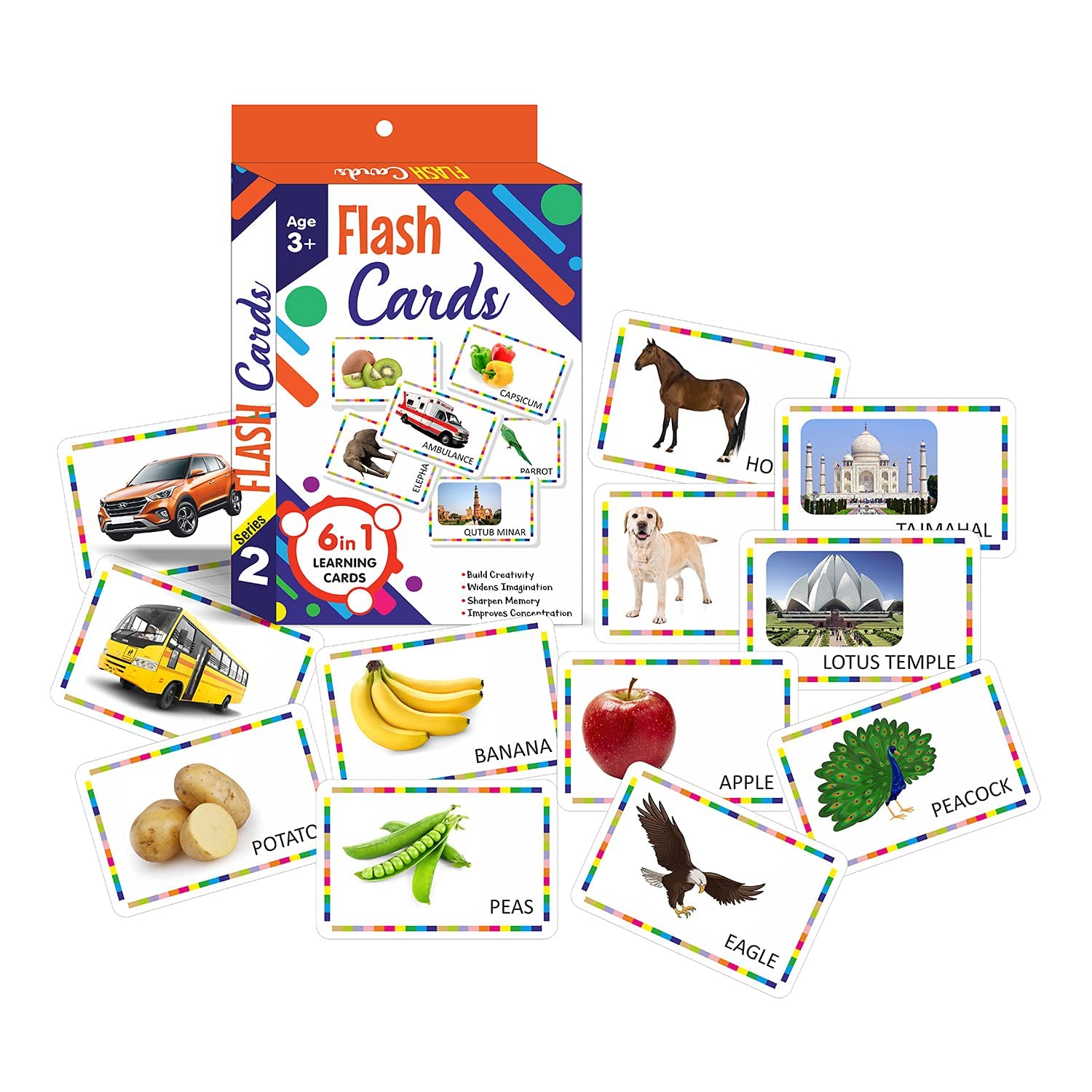 Buy NXI Activity Flash Cards 6 in 1 Fruits, Transports, Vegetables ...