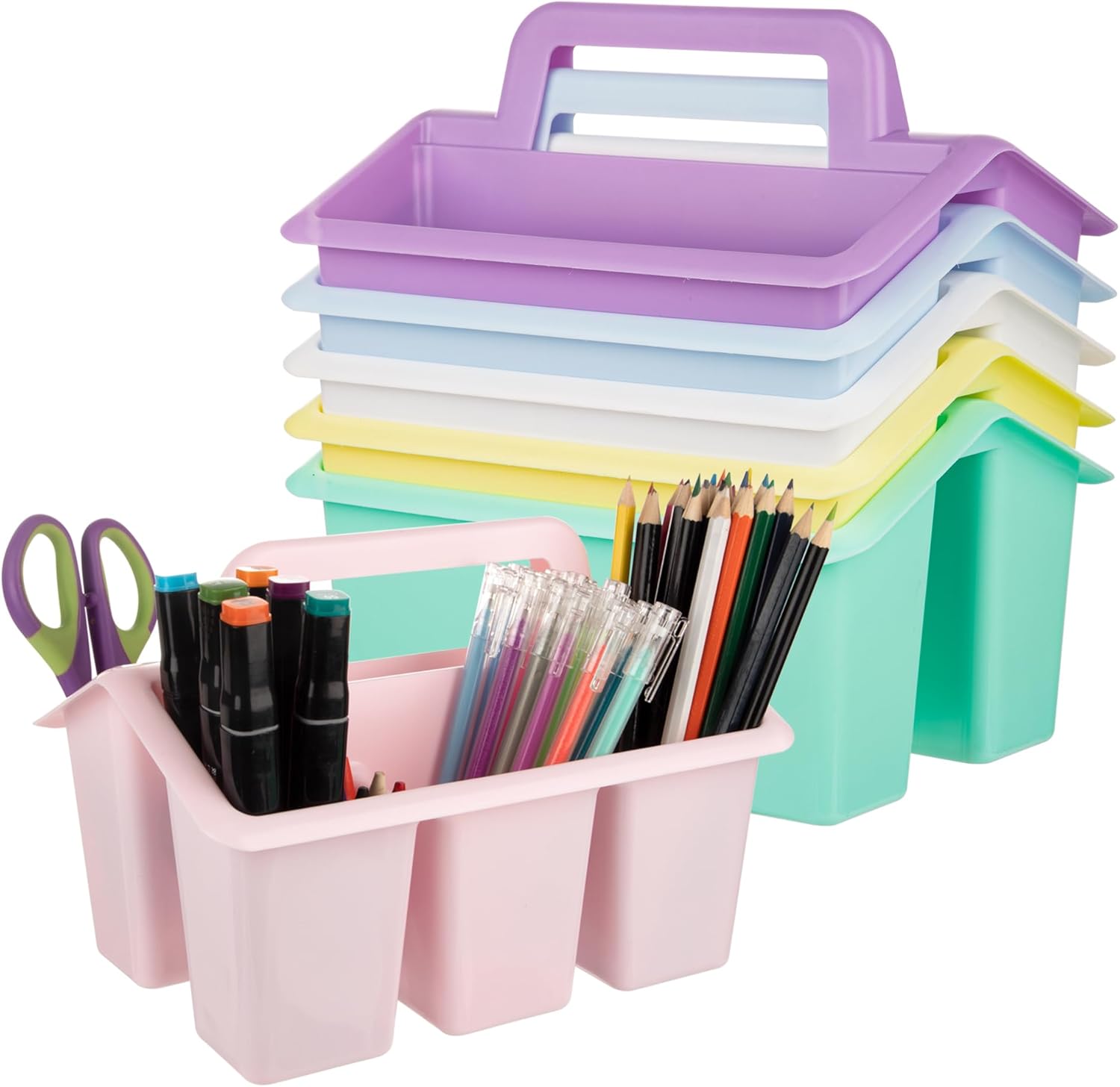 Amazon.com: Find Scrapblooms Plastic Caddy For Classroom,Office,Home,6 ...