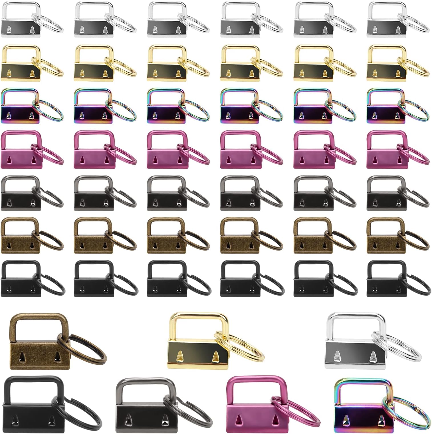 Amazon.com: Landical 192 Pcs Keychain Hardware Set, 96 Key Fob Hardware ...