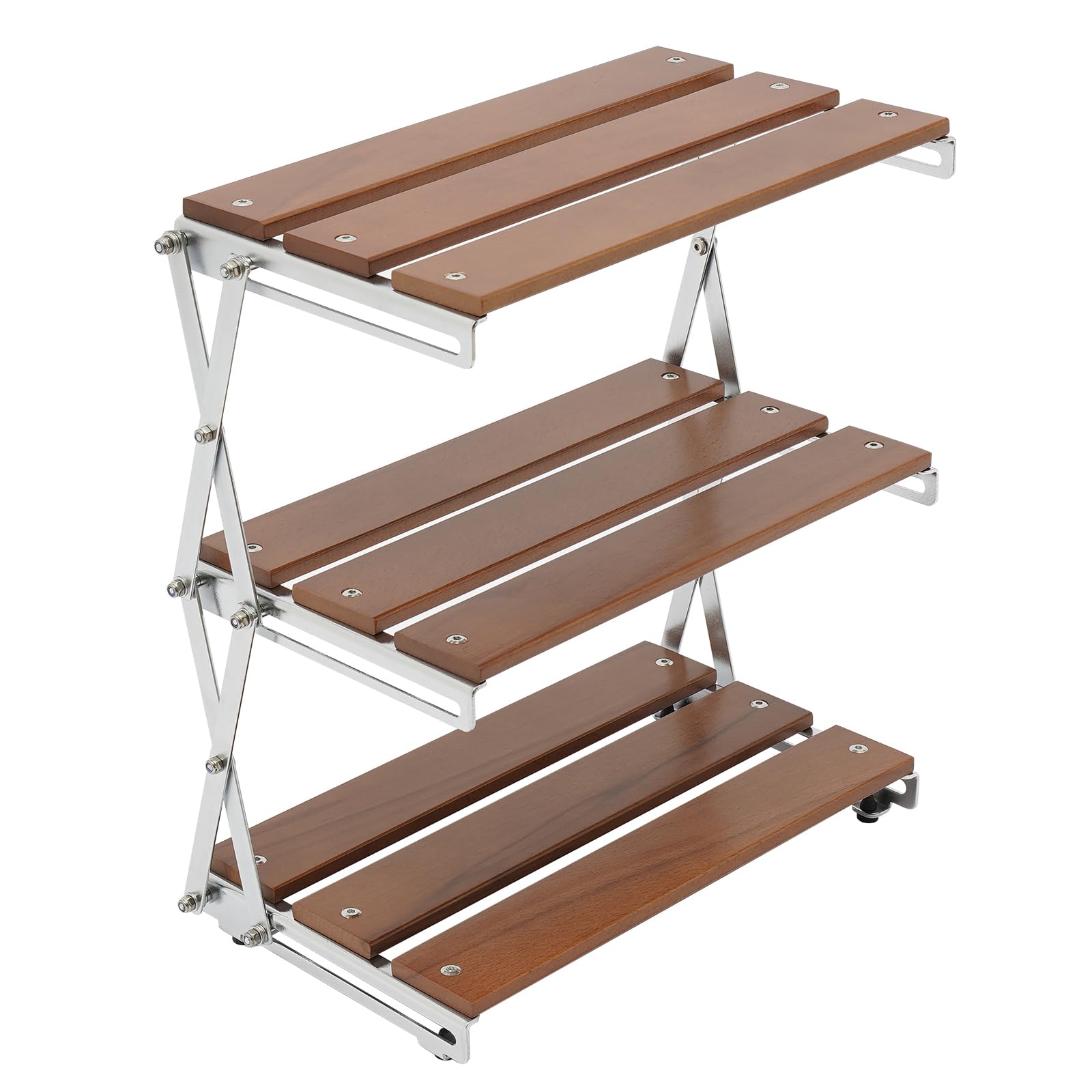 Amazon.com: 3-Tier Wooden Folding Outdoor Camping Table with Tote Bag ...